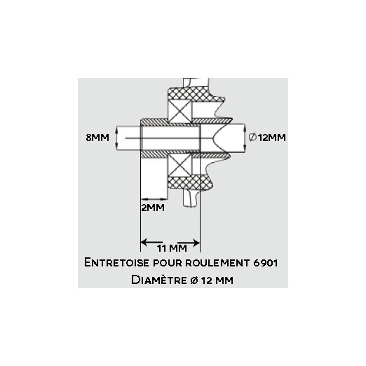 Entretoise réductrice Diamètre Intérieur 8 mm Epaisseur 2 mm pour ...