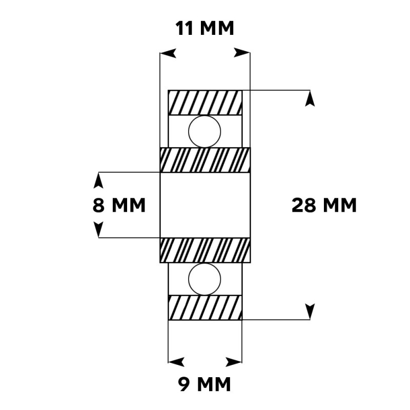 Roulement étanche 638C2RS100 spécial entretoise intégrée 2 x 1mm